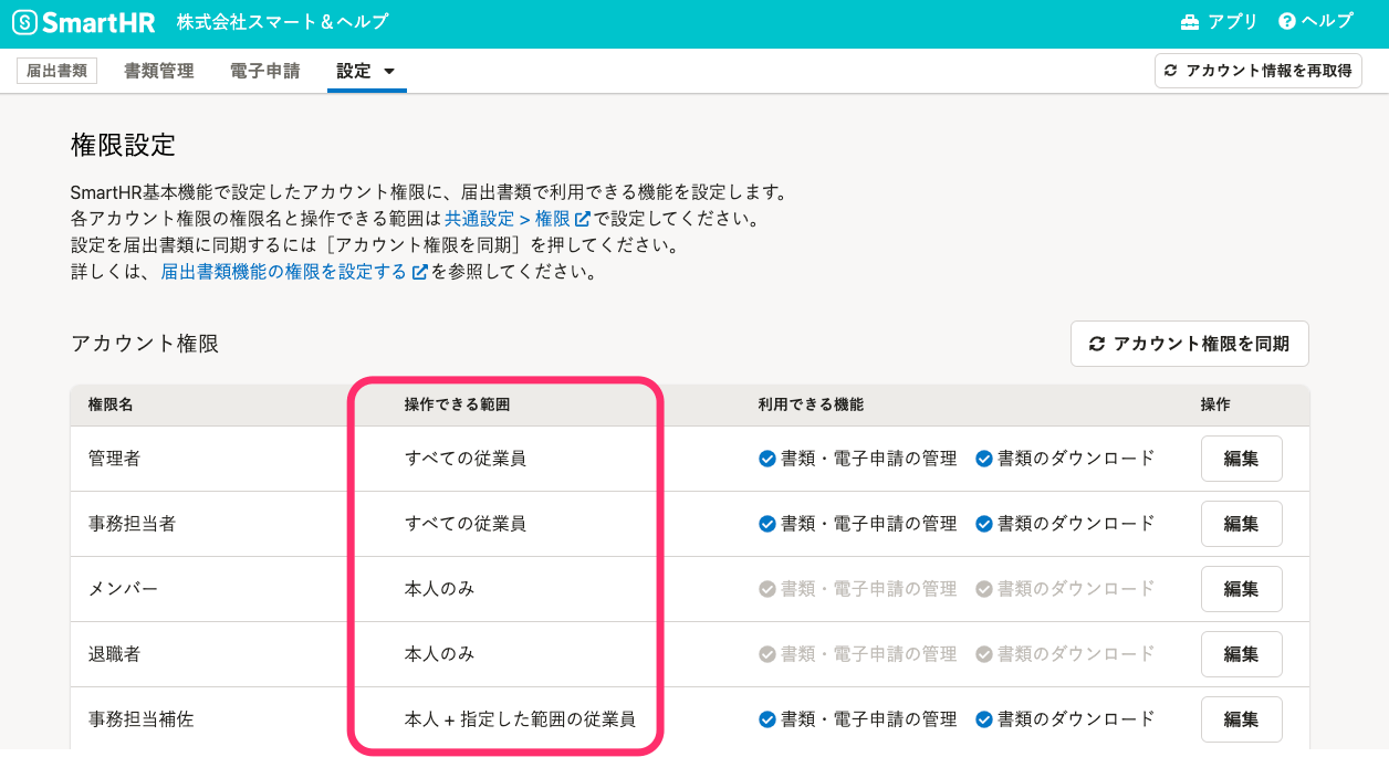 【リリース済】2023/02/15 【事前準備のお願い】2月末にSmartHR基本機能の[操作できる範囲]を届出書類機能に適用します｜SmartHR